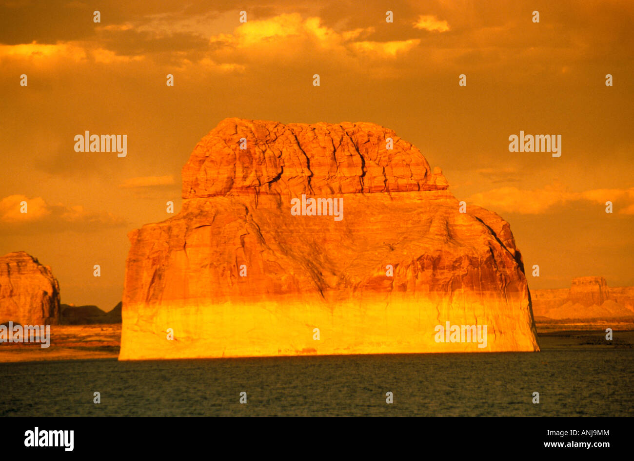AZ Arizona Lake Powell near Grand Canyon National Park scenic Lone Rock ...