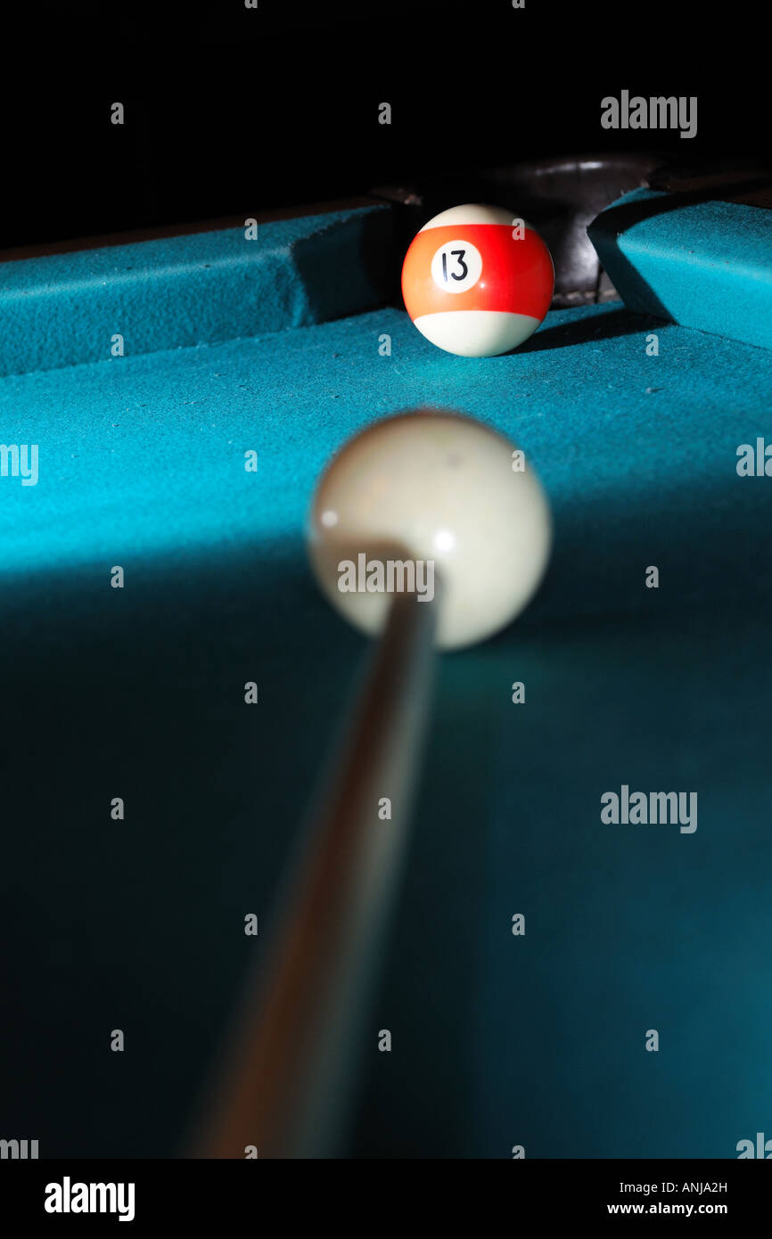 thirteen stripe ball corner pocket Stock Photo - Alamy