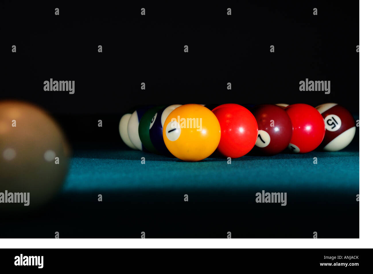 pool table set up for a game Stock Photo - Alamy