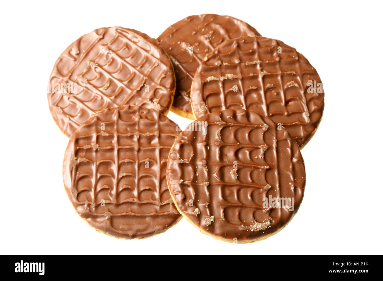 Pile Stack Or Heap Of Milk Chocolate Digestive Biscuits Isolated ...