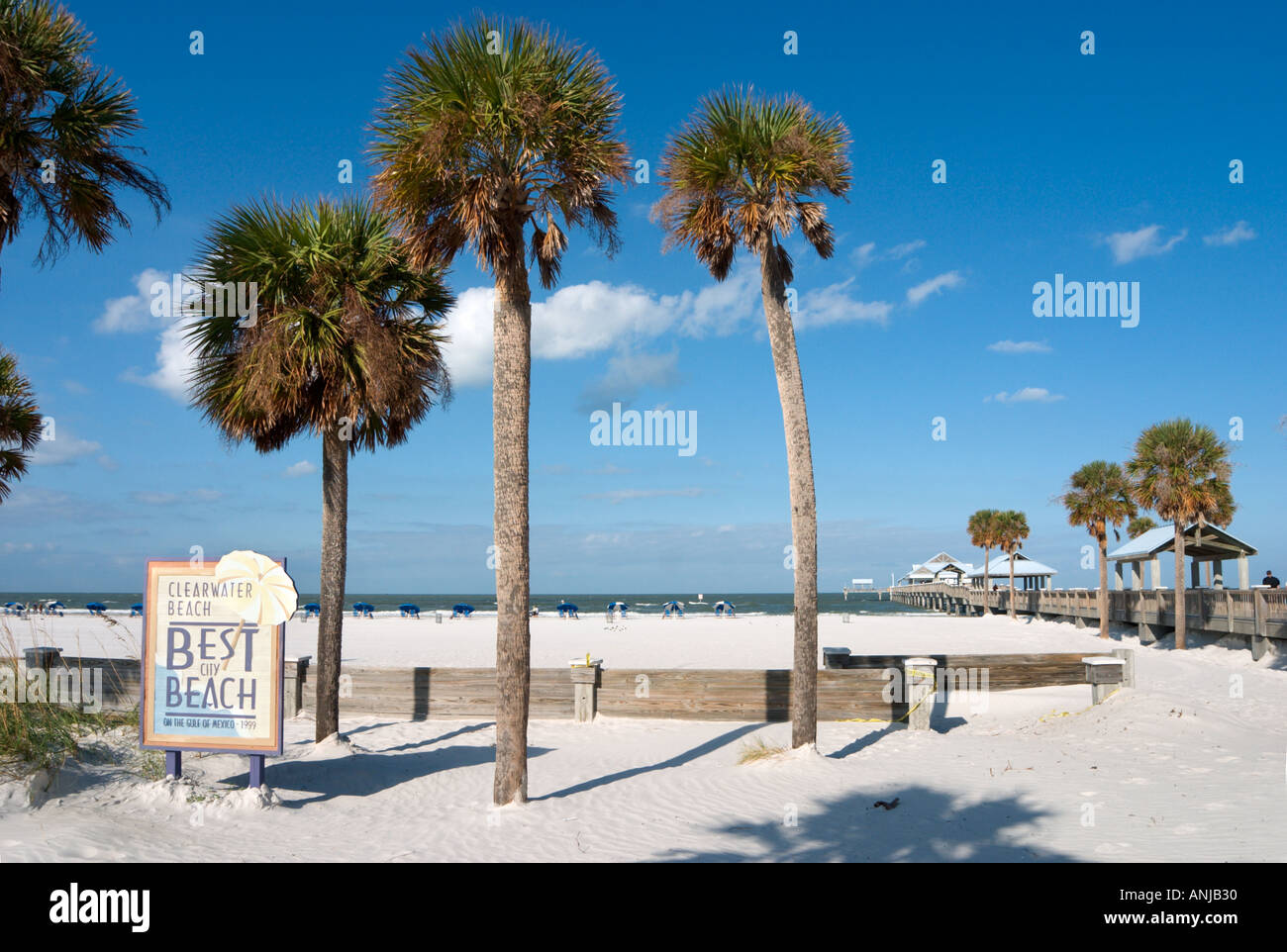 Pier 60 and Best Beach Sign, Clearwater Beach, Gulf Coast, Florida, USA ...