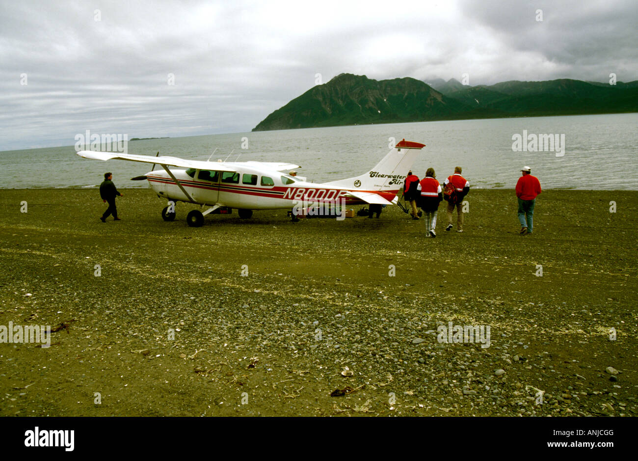 AK Lake Clark National Park Alaska bush plane flight out of Bear Camp ...