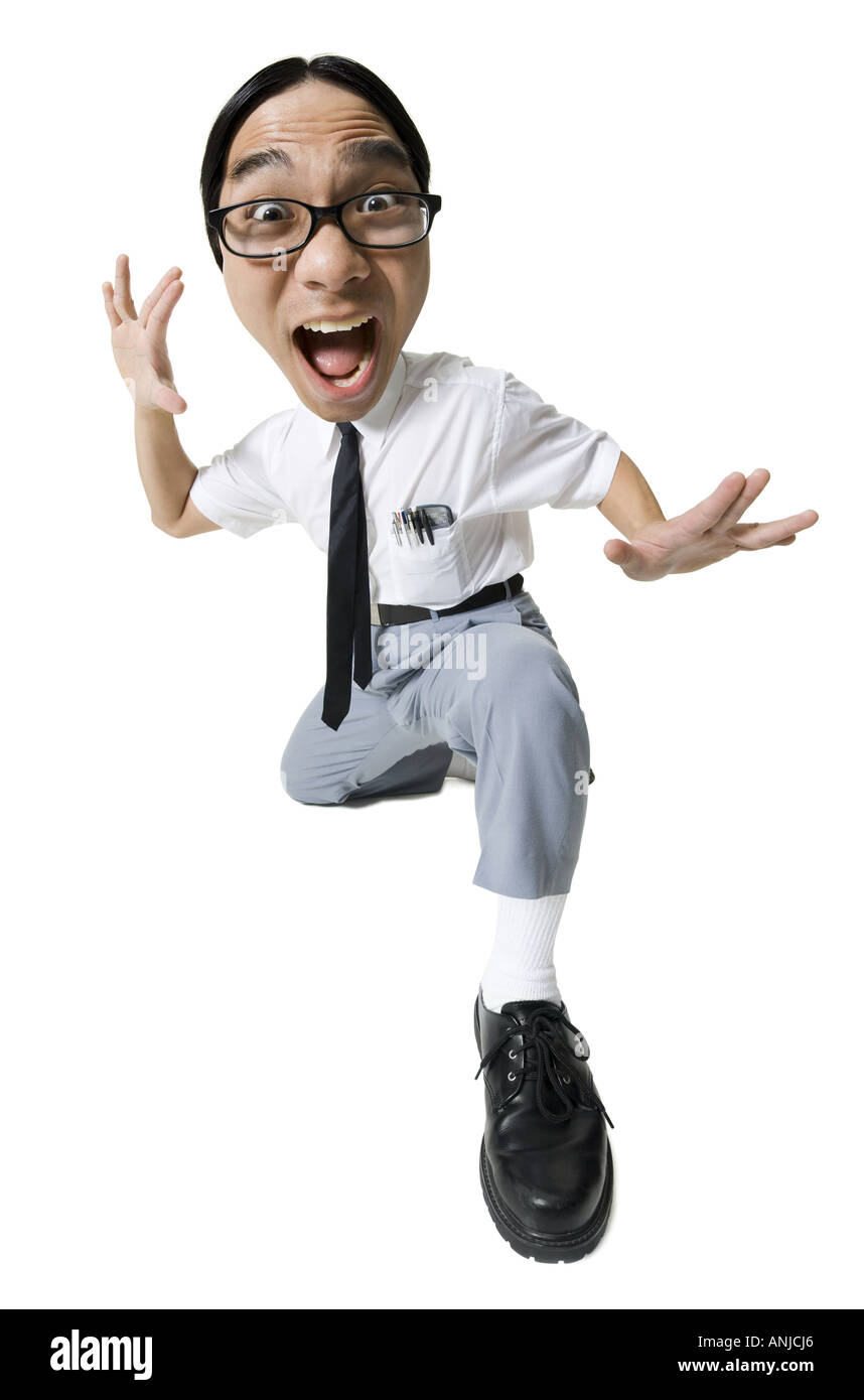 Young man covering mouth face Cut Out Stock Images & Pictures - Alamy