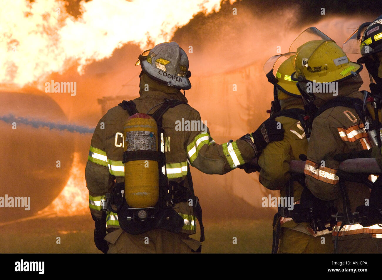 Firefighter training exercise Stock Photo - Alamy