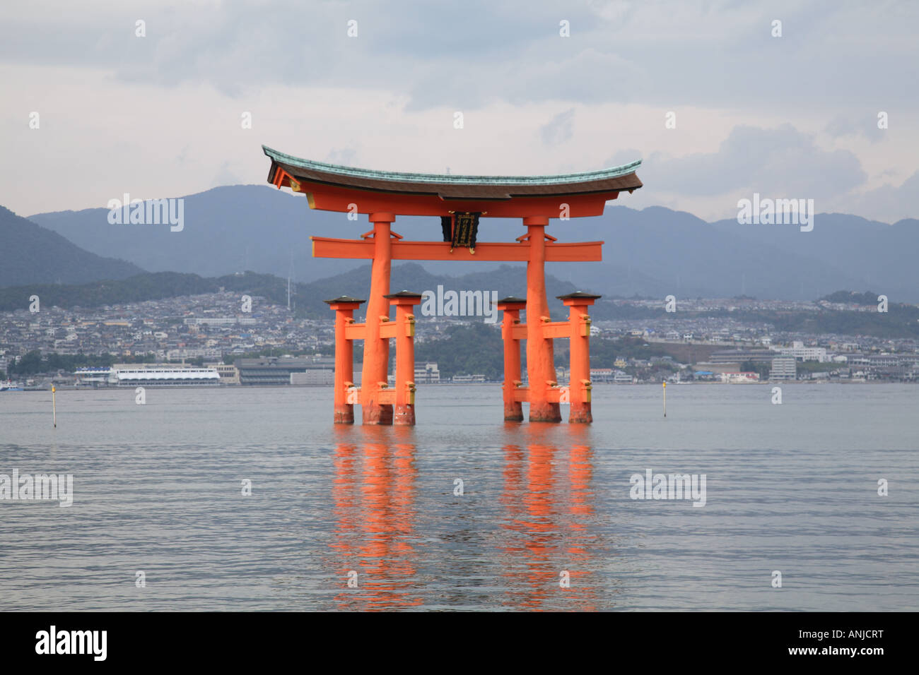 Floating tori, Miyajima , Japan Stock Photo - Alamy