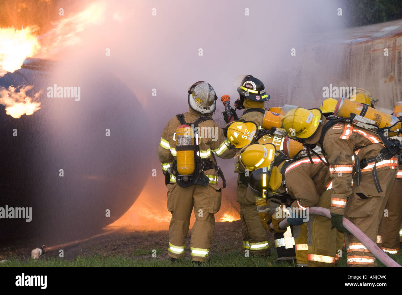 Firefighter training exercise Stock Photo - Alamy