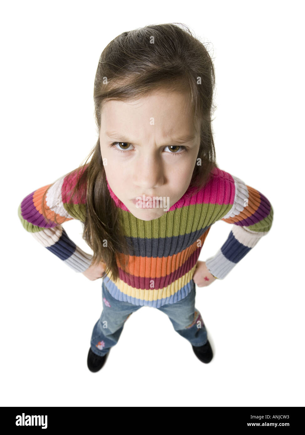 Girl 8 years angry Cut Out Stock Images & Pictures - Alamy