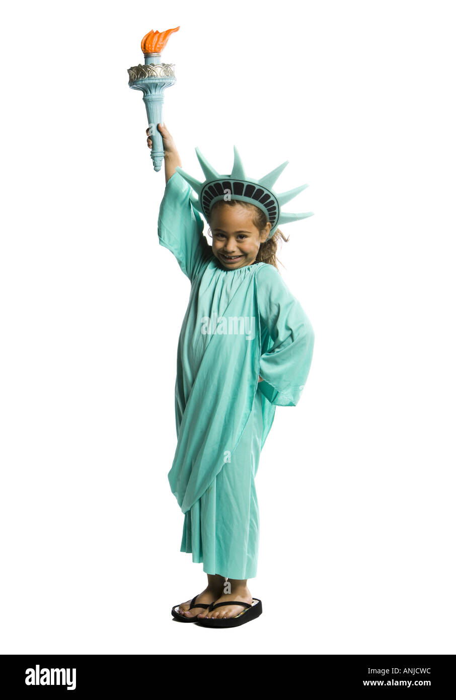 Portrait of a girl portraying the Statue Of Liberty Stock Photo - Alamy