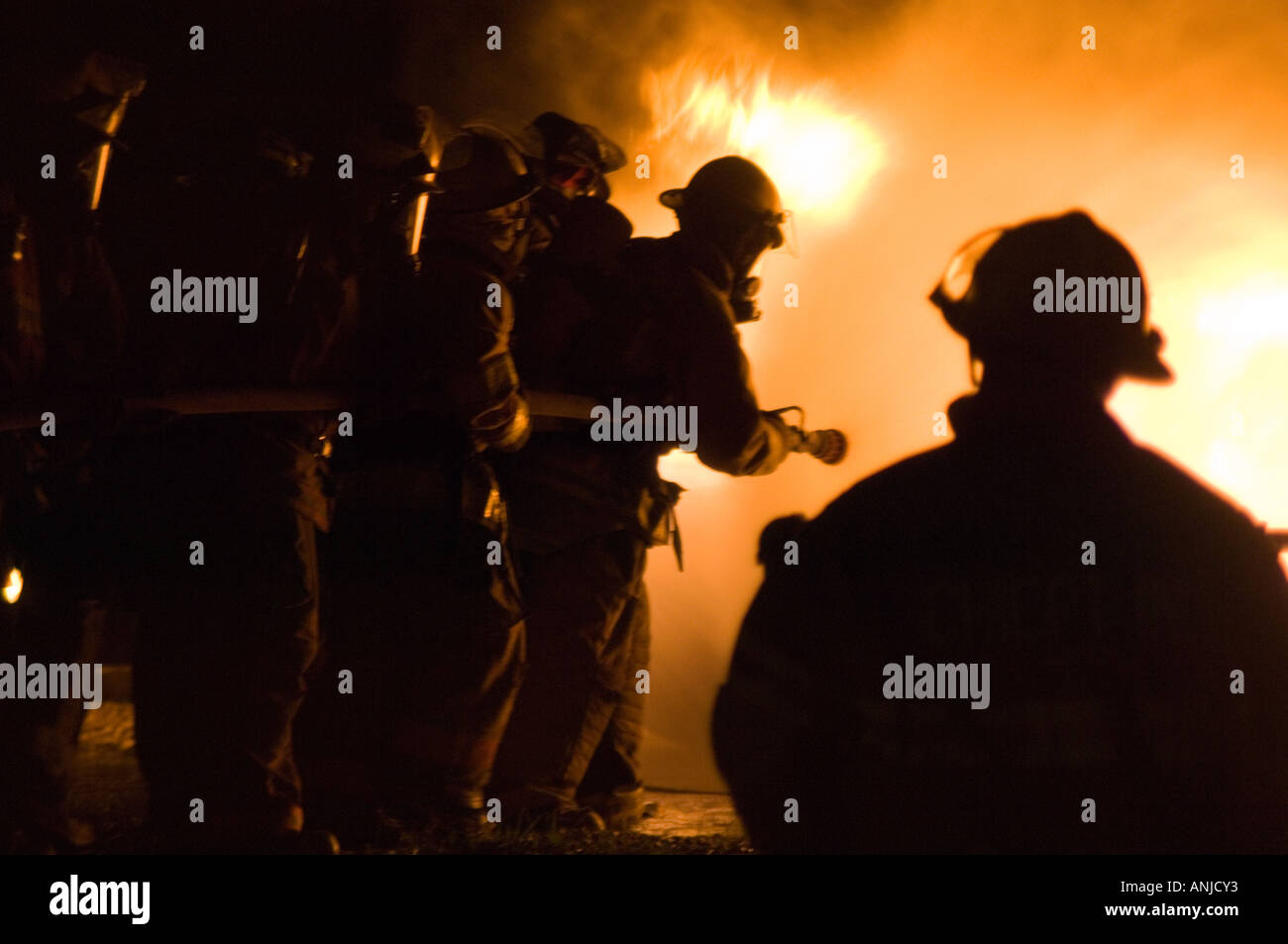 Firefighter training exercise Stock Photo - Alamy