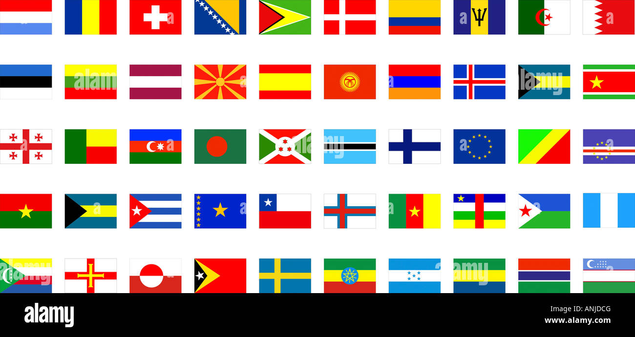 Flags of the world Cut Out Stock Images & Pictures - Alamy