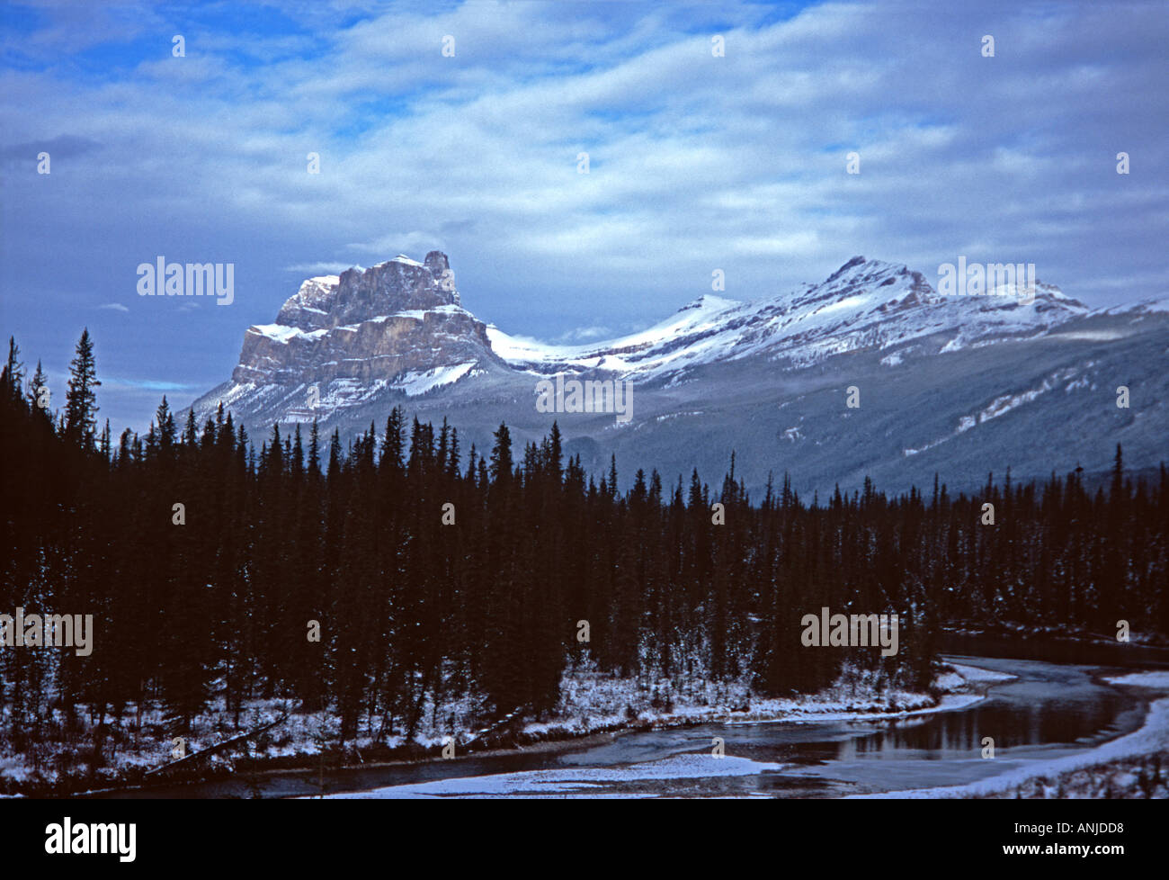 Castle Mountain Alberta Stock Photo - Alamy