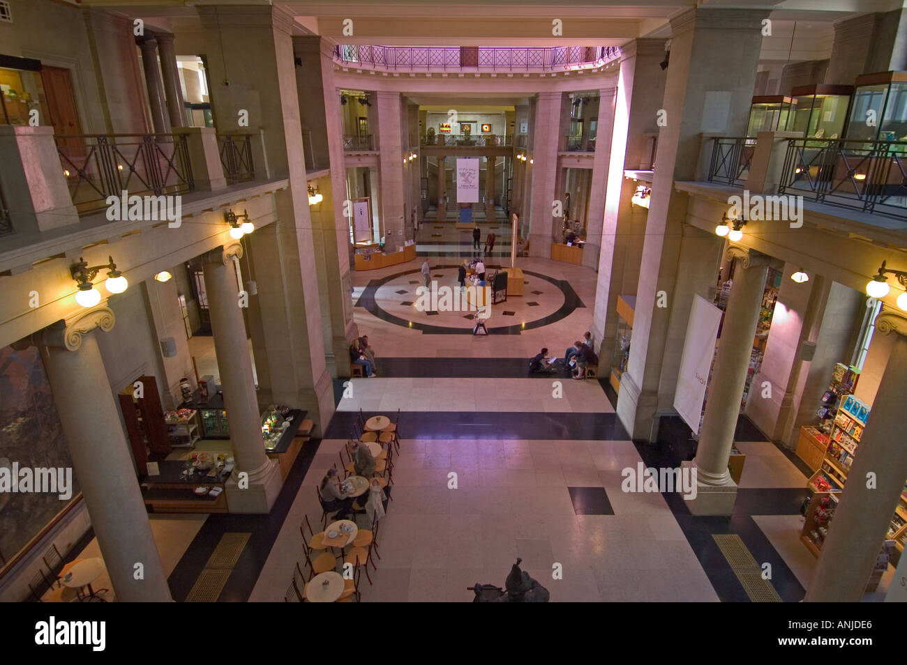 Main Foyer National Museum of Wales, Cardiff Civic Centre, South Wales ...