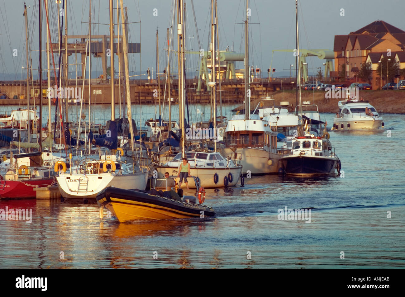 Yachts Cardiff Bay Barrage Cardiff Bay South Wales Stock Photo - Alamy