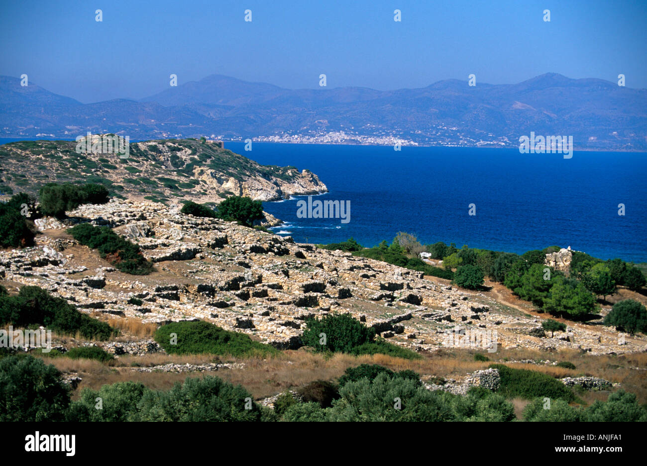 greece crete gournia a view over the minoan site of gournia with the ...