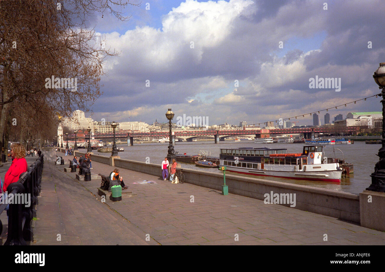 River Thames Victoria Embankment London England Stock Photo - Alamy