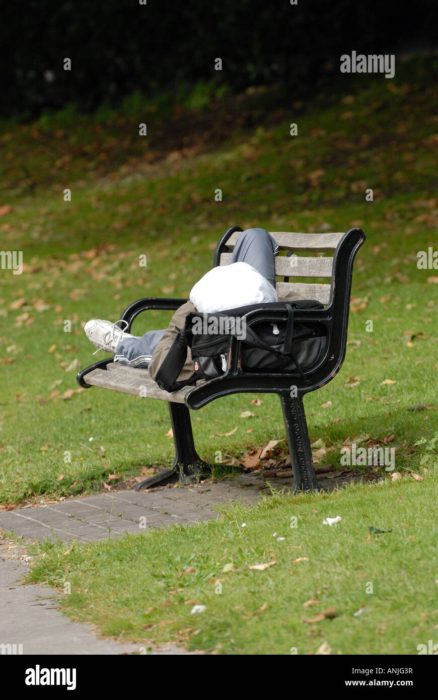 Tramp On A Bench High Resolution Stock Photography and Images - Alamy