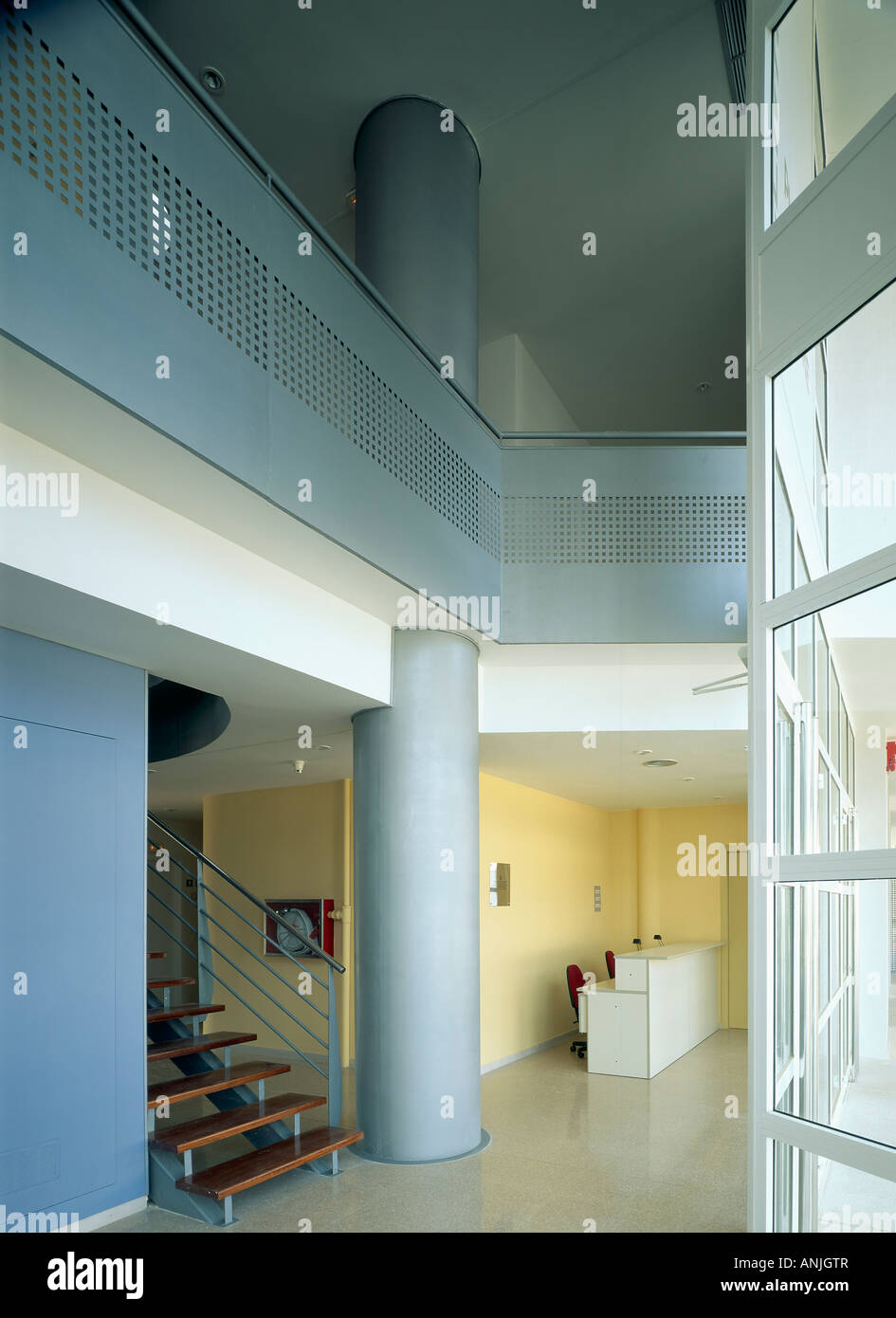 View of a structural pillar near a staircase Stock Photo - Alamy