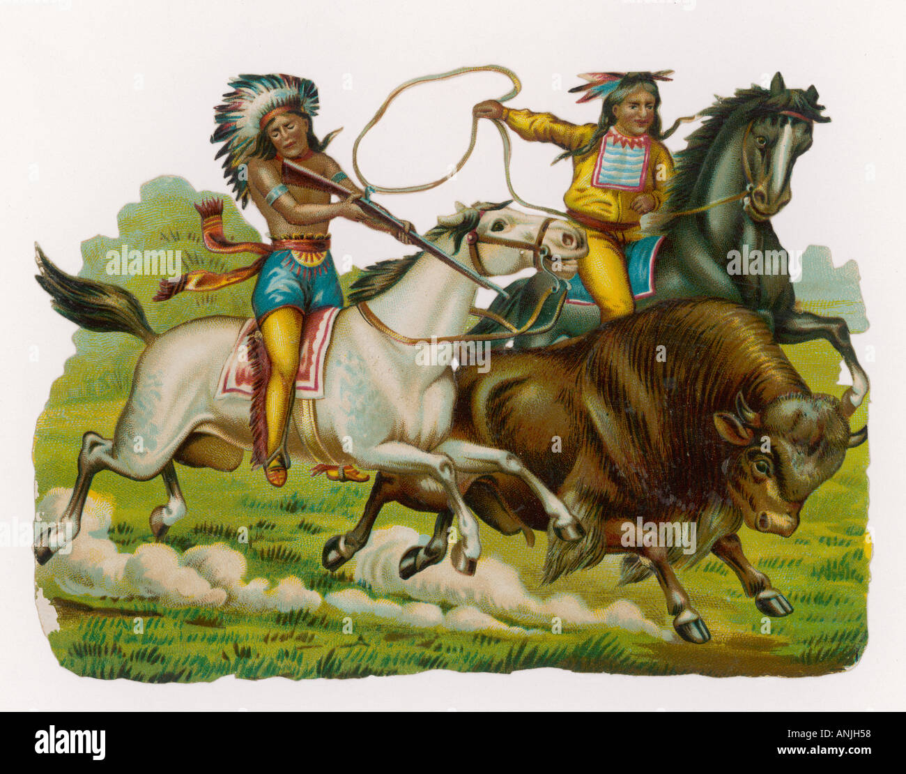 Native americans and buffalo hi-res stock photography and images - Alamy