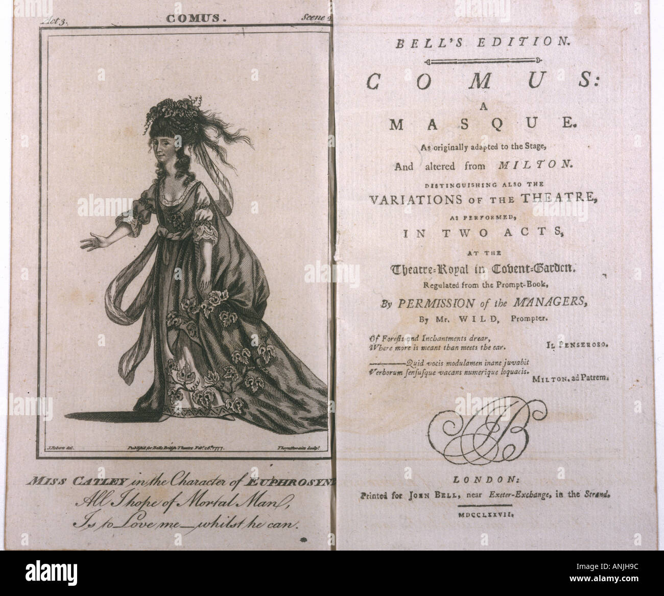 Ann Catley Milton Comus Stock Photo - Alamy