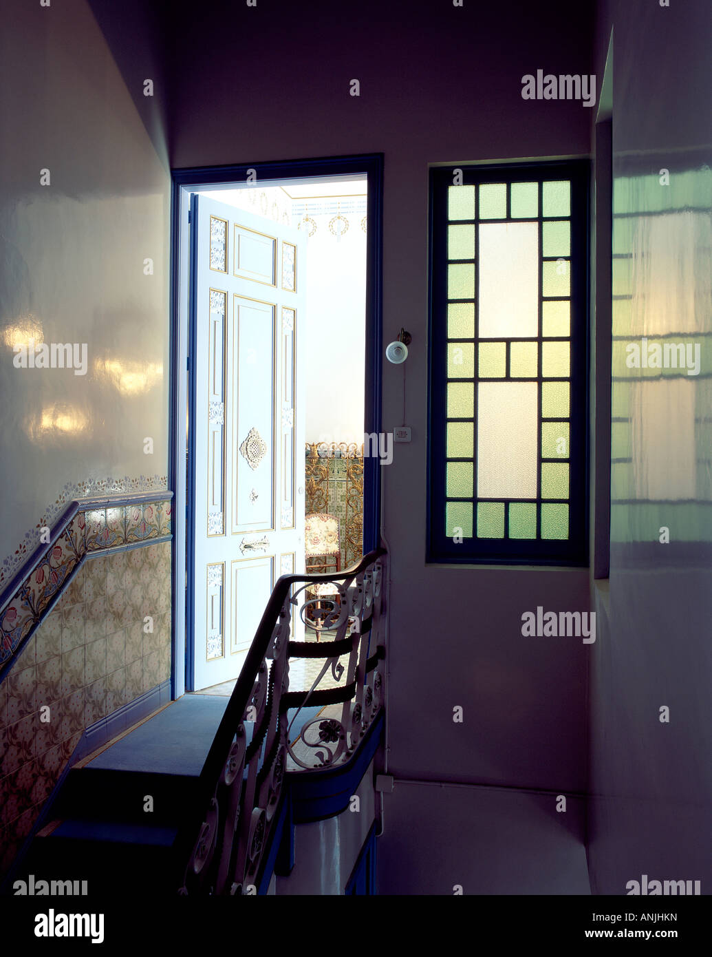 House interiors stained glass door hi-res stock photography and images ...