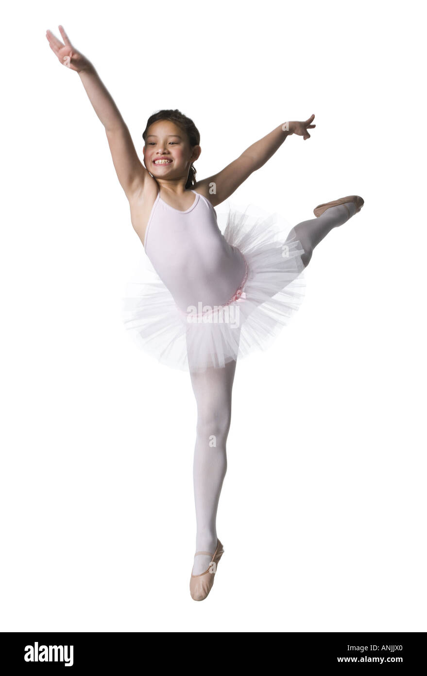 Ballerina dancing on one leg Stock Photo - Alamy