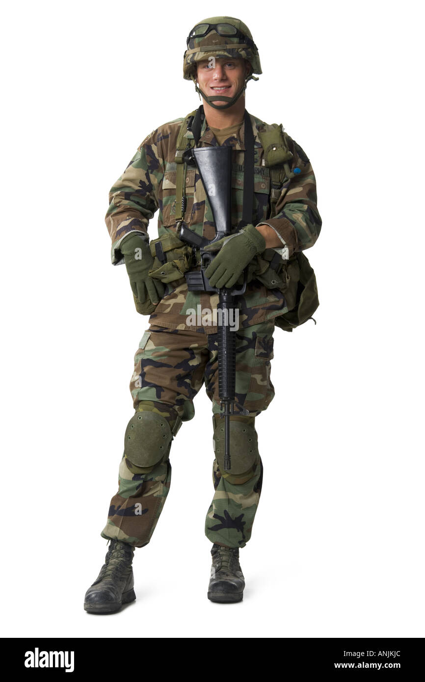 Portrait soldier in military Cut Out Stock Images & Pictures - Alamy