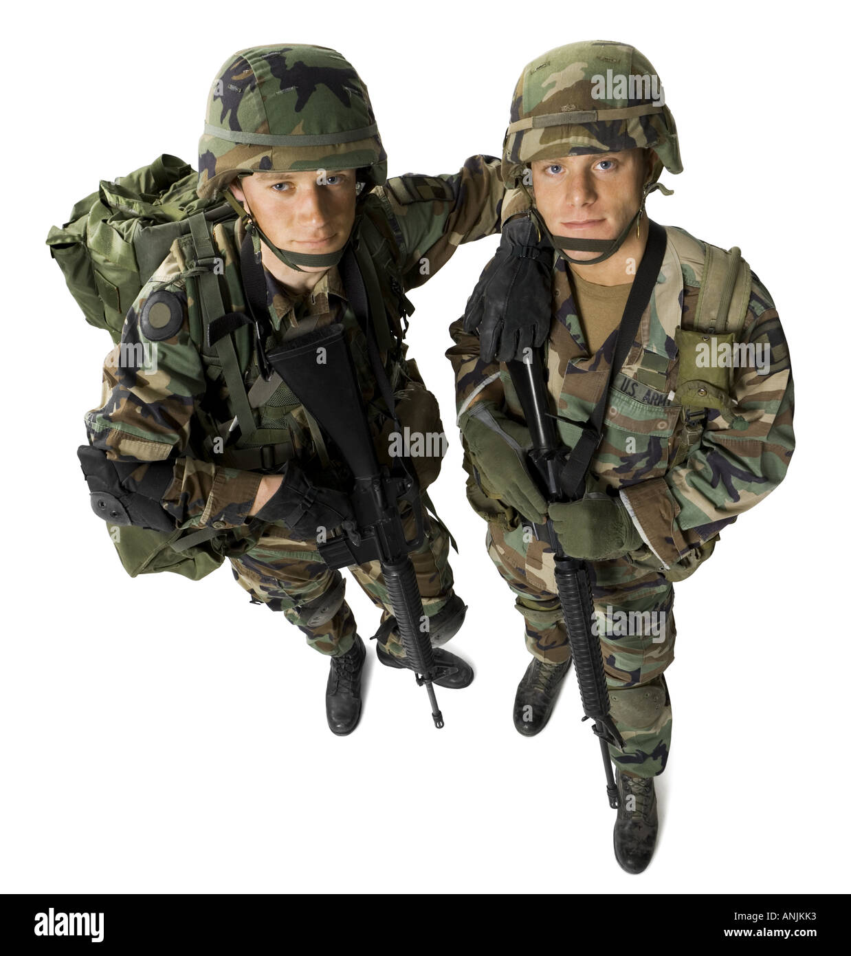 High angle view of two soldiers standing Stock Photo - Alamy