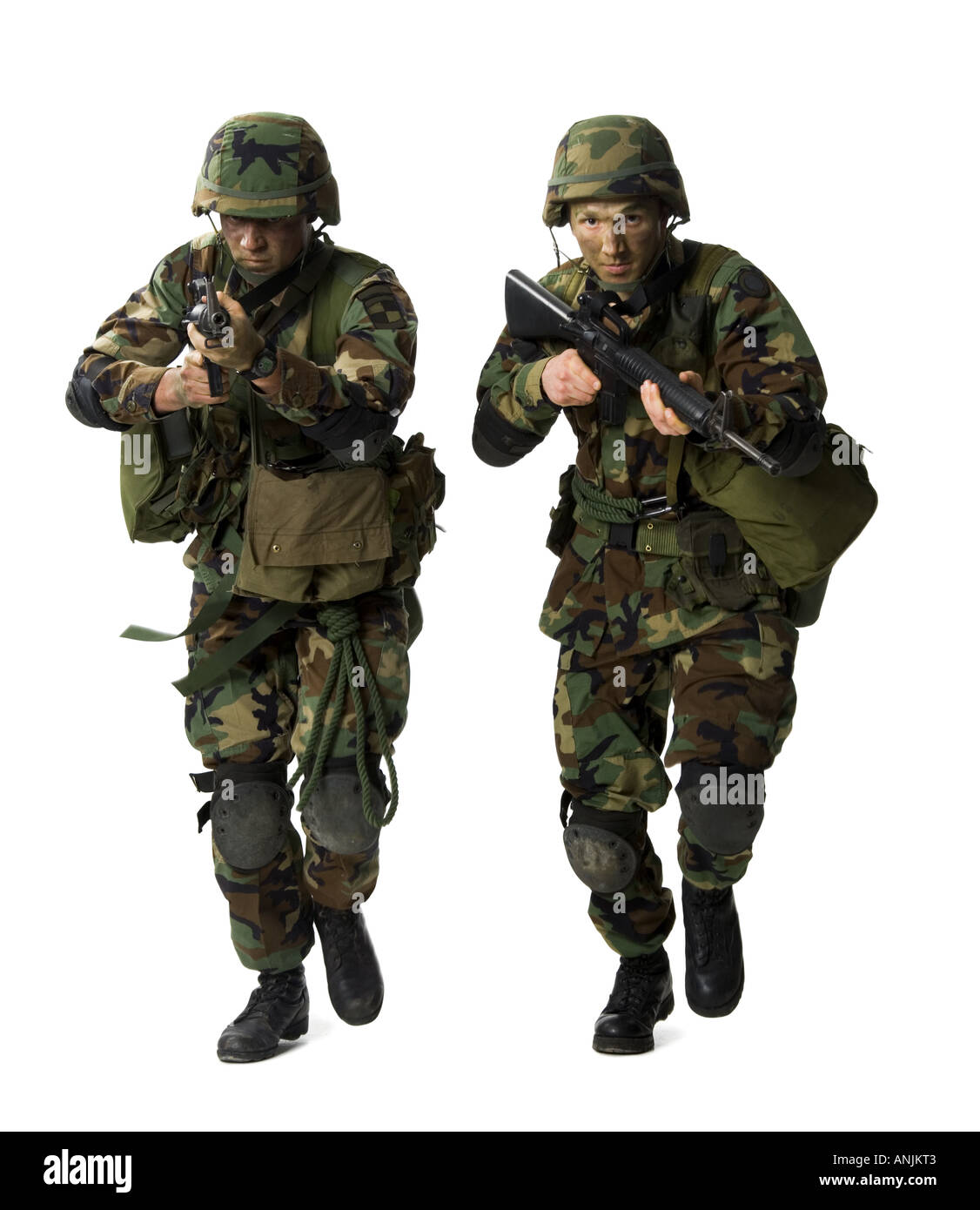 Rifle military army soldier looking at camera walking holding hi-res ...