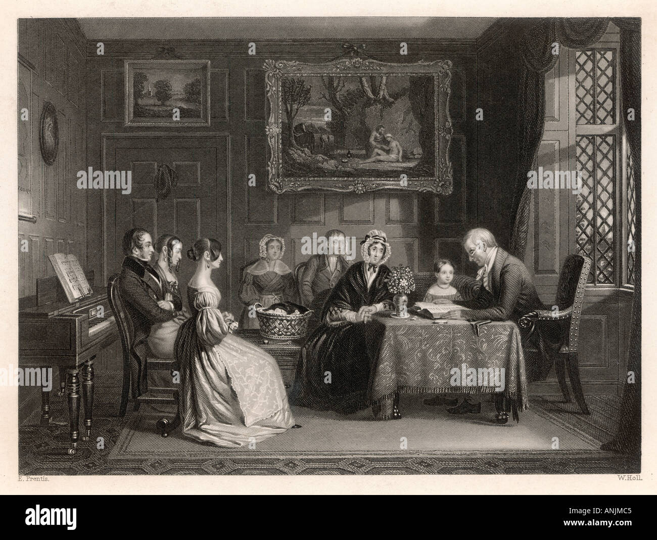 Family Bible Reading Stock Photo - Alamy
