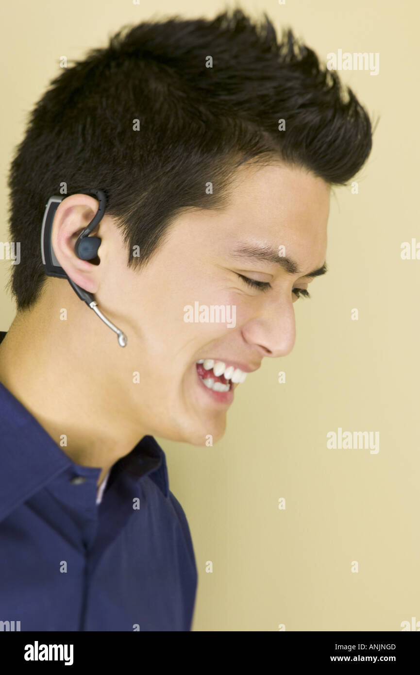 Vertical photo man headset hi-res stock photography and images - Alamy