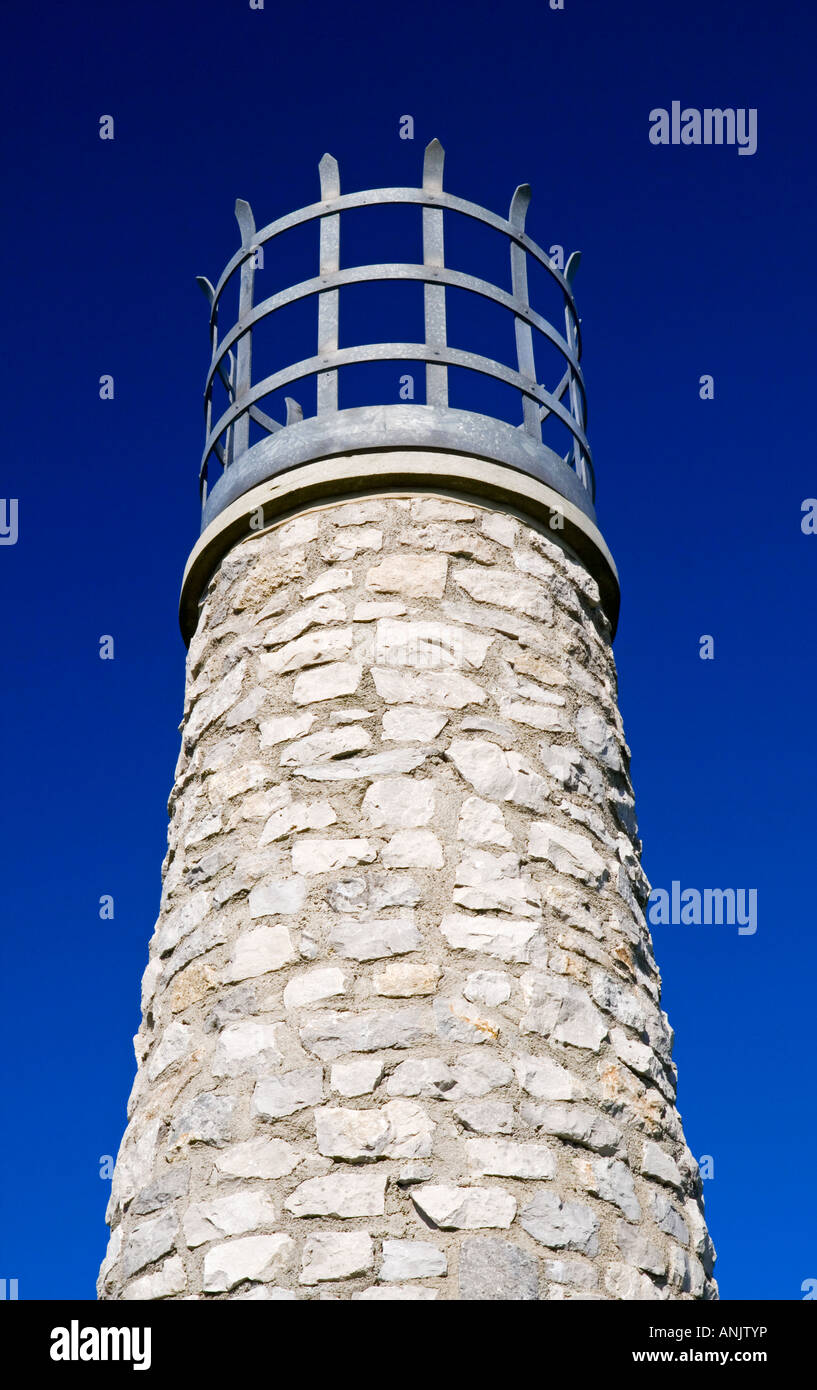 Beacon near Crich Stand War Memorial Derbyshire England UK with blue ...