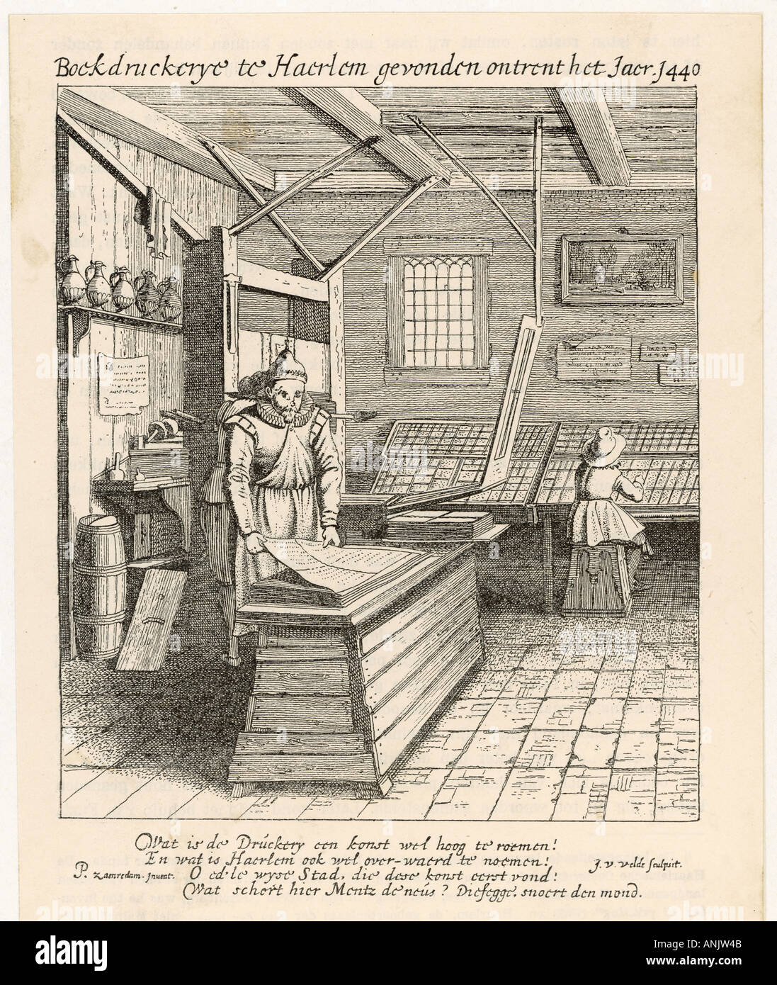 Dutch Print Office 1628 Stock Photo - Alamy