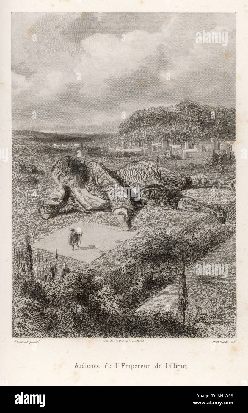 Gulliver Emperor Lillipu Stock Photo - Alamy
