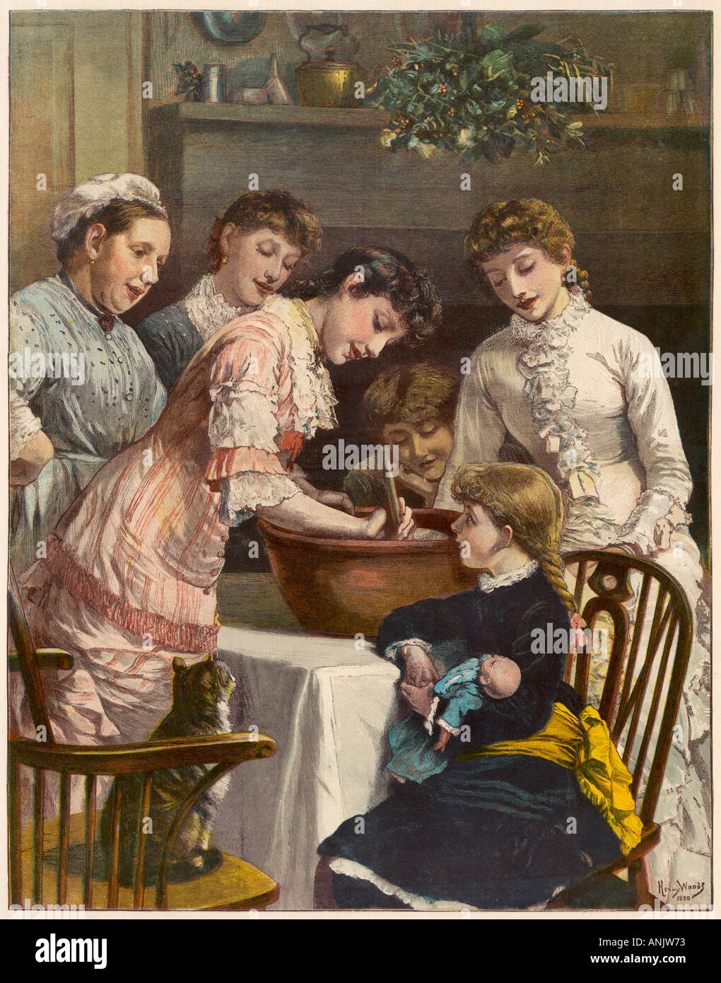 Stirring the christmas pudding hi-res stock photography and images - Alamy