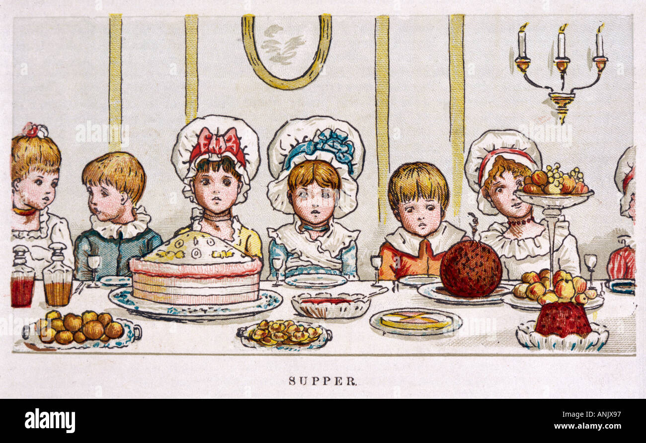 Childrens Xmas Supper Stock Photo - Alamy