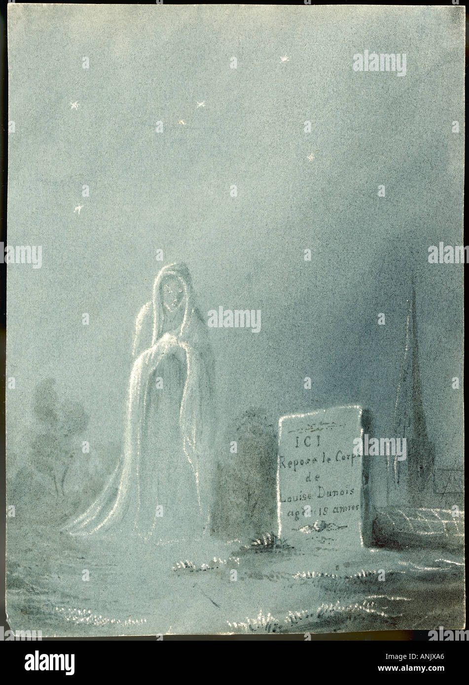 Ghost In Churchyard Stock Photo - Alamy