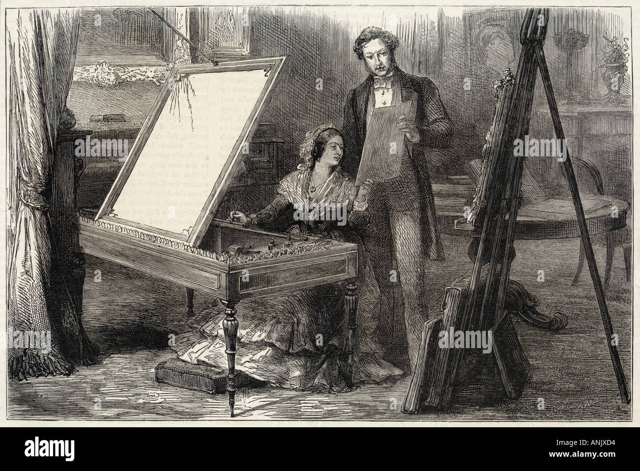 Etching by queen victoria hi-res stock photography and images - Alamy