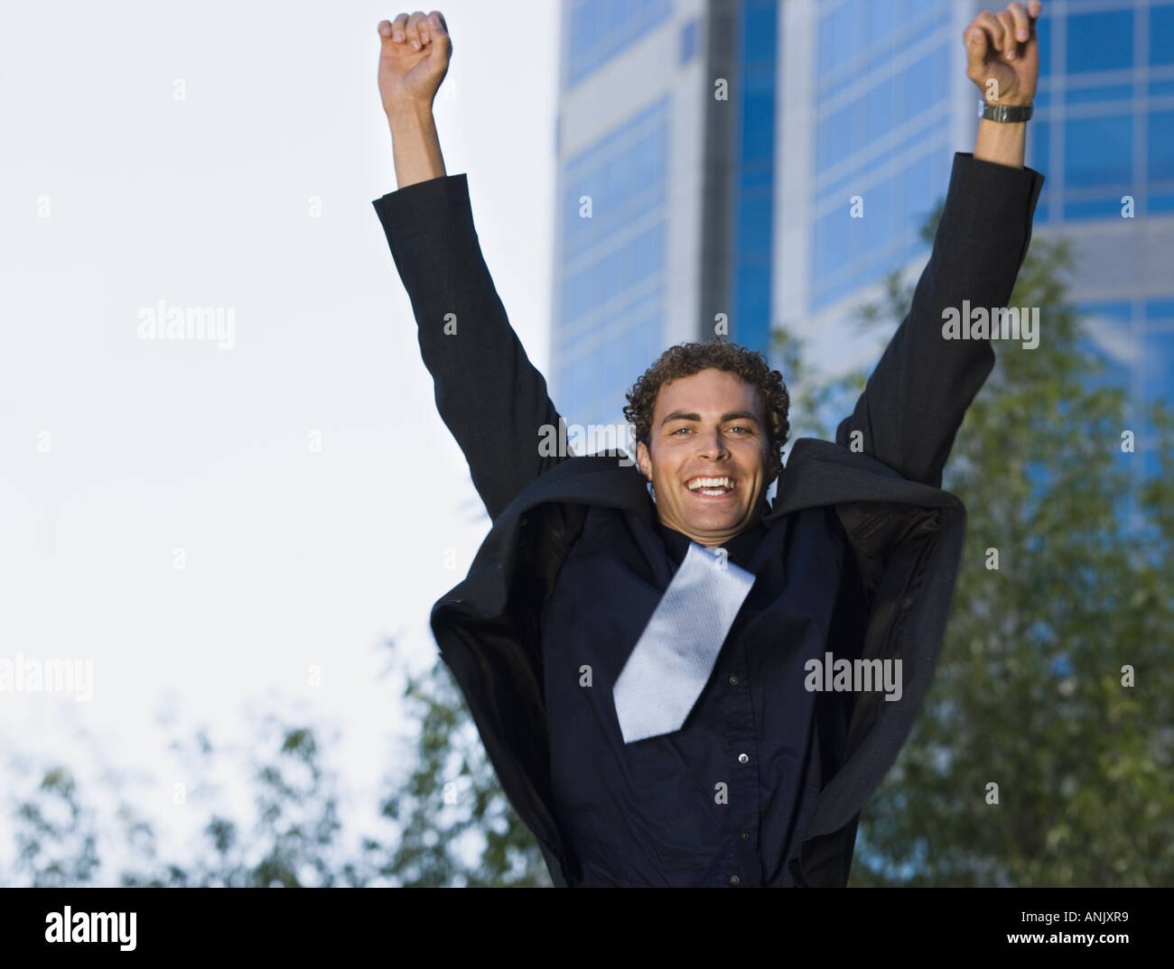 Businessman jumping buildings hi-res stock photography and images - Alamy