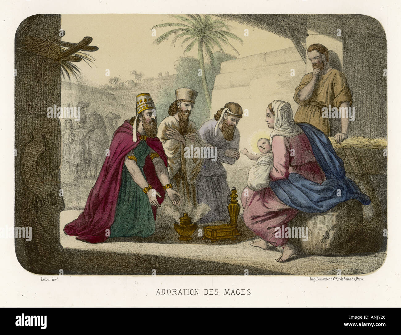 Adoration Of Magi Stock Photo - Alamy