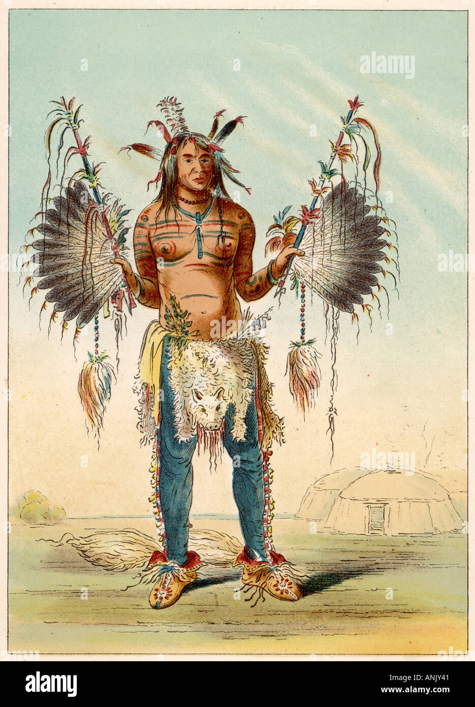 Mandan Medicine Man Stock Photo - Alamy