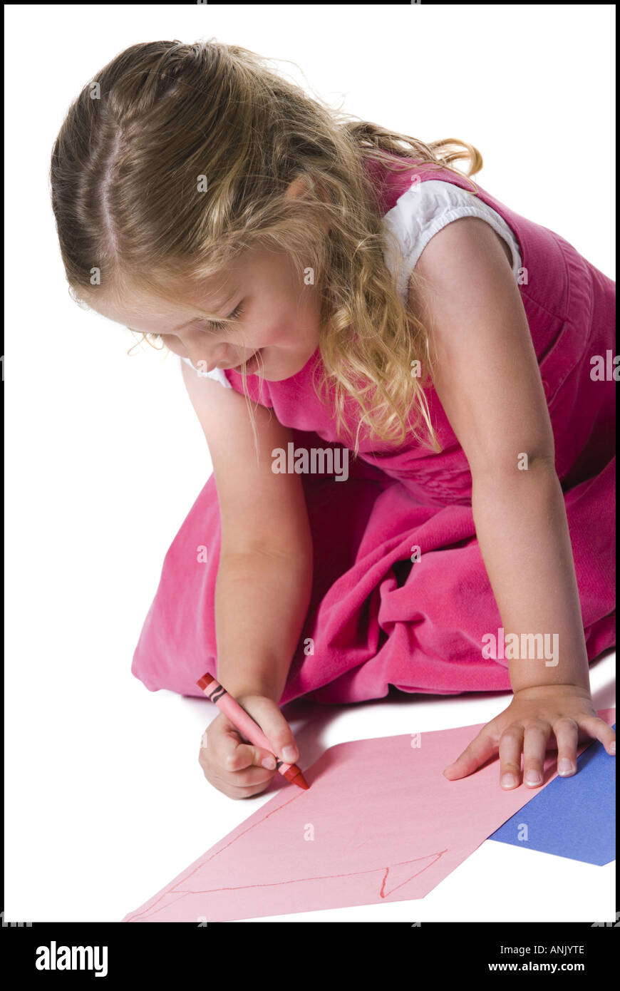 Girl drawing on sheet paper hi-res stock photography and images - Alamy