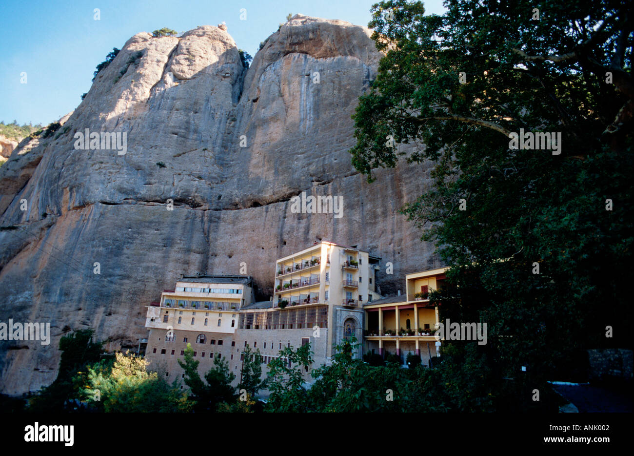 greece peloponnese gulf of corinth the mega spileo monastery near the ...
