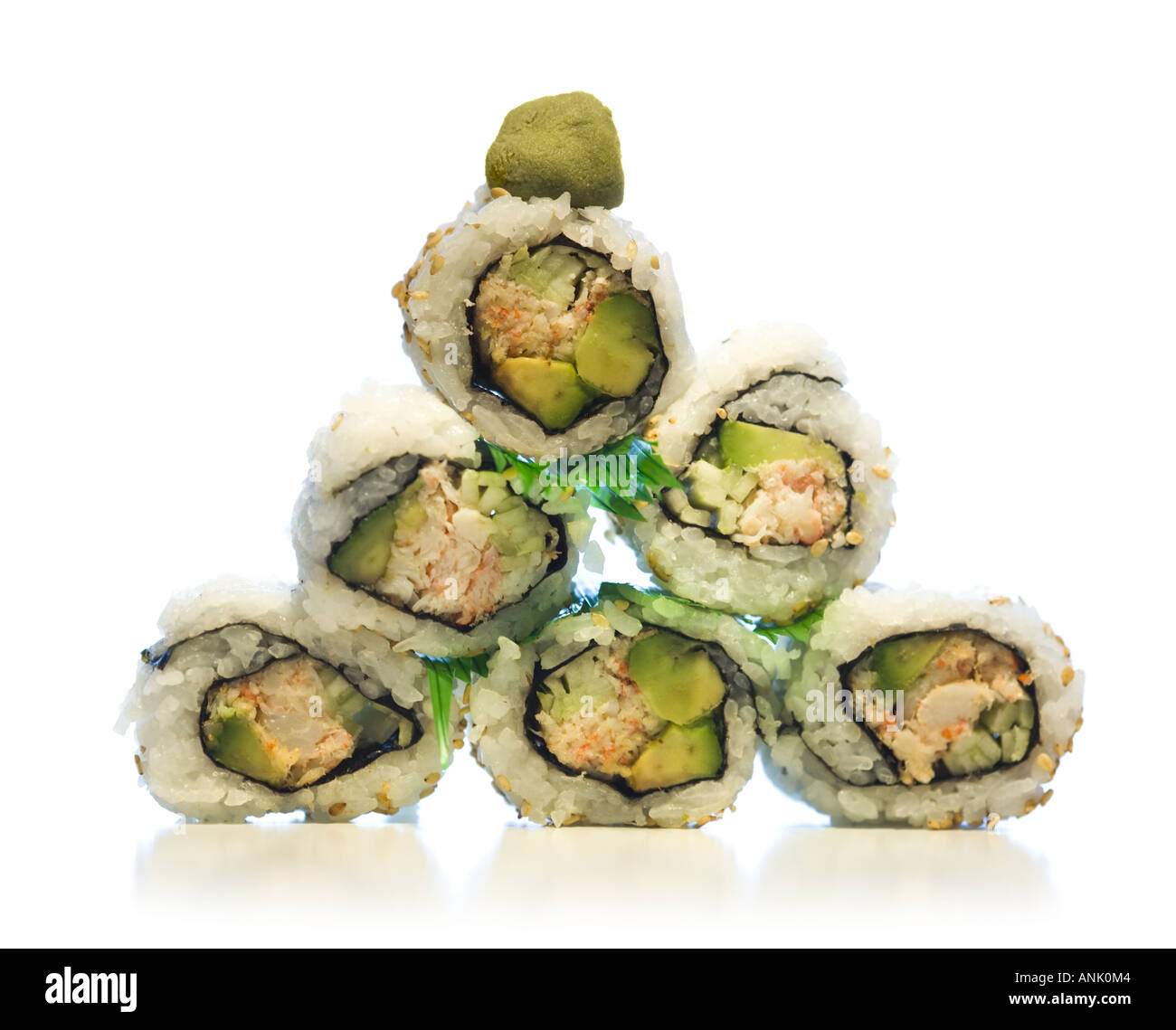 Close up of a stack of sushi rolls Stock Photo - Alamy