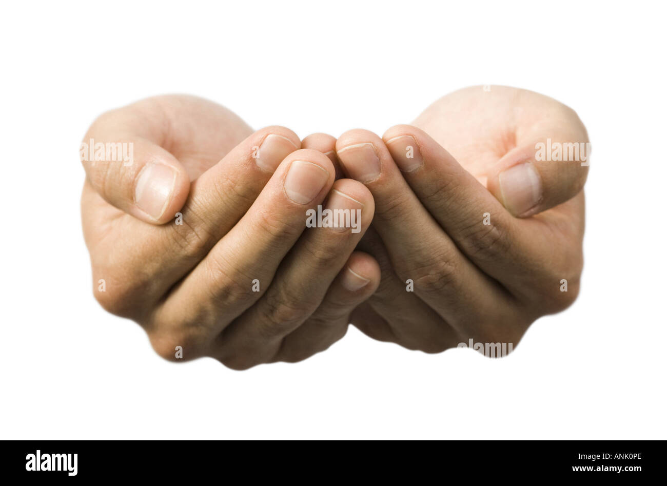 Close up of cupped hands Stock Photo - Alamy