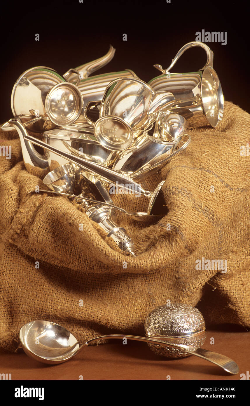 Sack of silver Stock Photo - Alamy