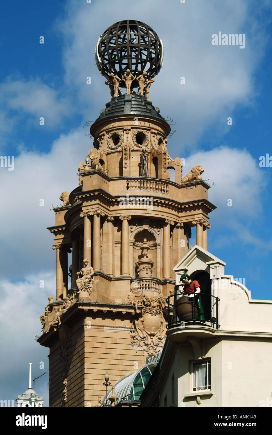 Roof dome & statues of London Coliseum theatre home of English National ...