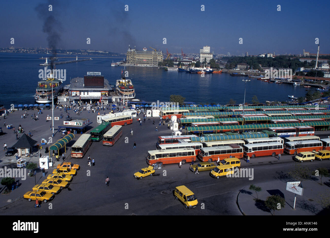Bussy bus station taxis and ferries in Kadikoy Istanbul Turkey Stock ...