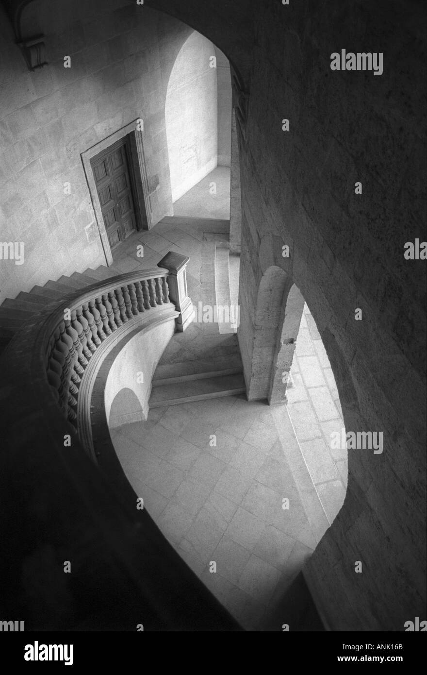 Alhambra Palace Granada Spain Staircase leading down to the central ...