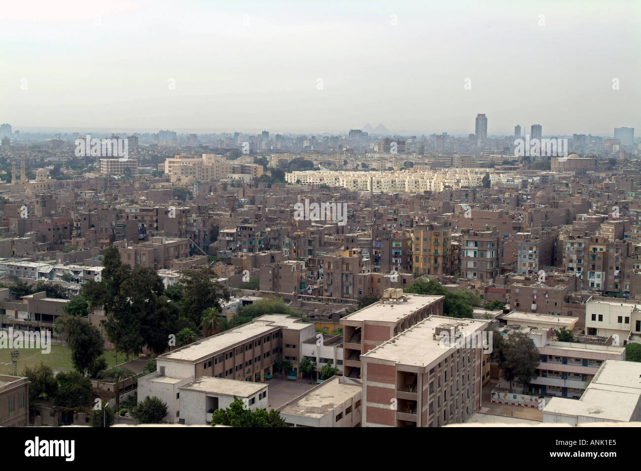View across Cairo and the Pyramids from the Citadel Stock Photo - Alamy