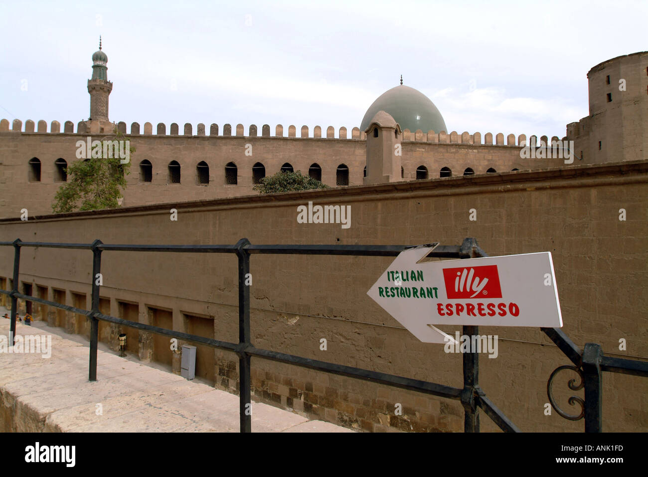 Italian restaurant sign in Cairo s citadel Stock Photo - Alamy